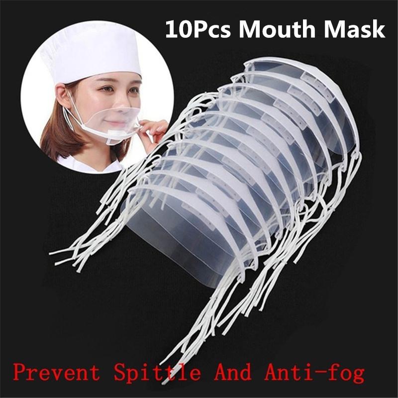 Buy 10 Pcs Transparent Masks Food And Beverage Service Hotel Chef Anti ...