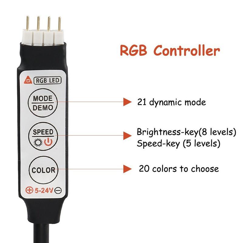 Buy 3/17/24/44 Key Multi-color USB Remote Controller For 5V 5050 RGB ...