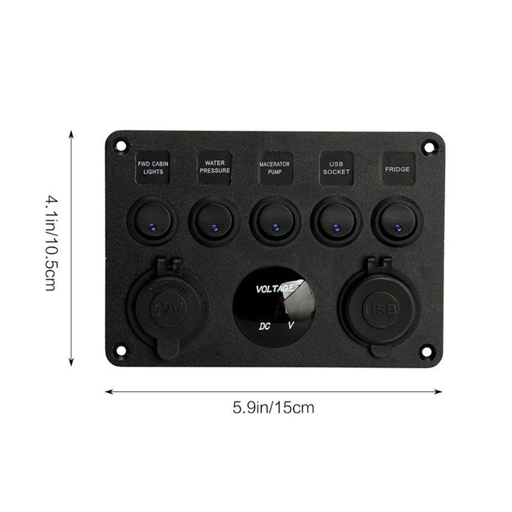 Buy Gang USB Charger Inline 5 Switch Panel Socket LED at affordable ...