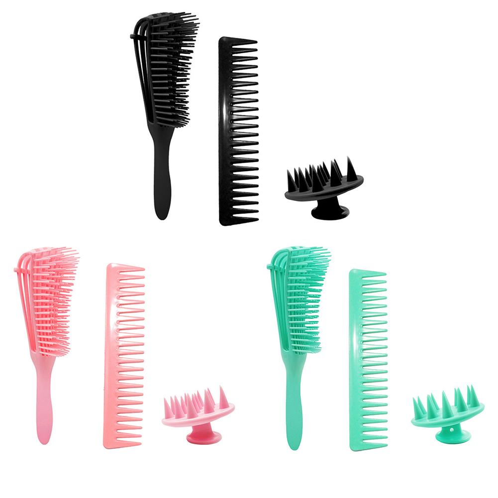 Buy 3pcs Detangling Comb for Curly Hair Smooth Brush Set Scalp Massage ...