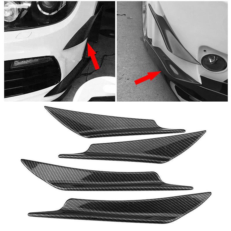 Buy Universal Auto Bumper Side Wings Spoiler Fin Splitters Carbon Fiber ...