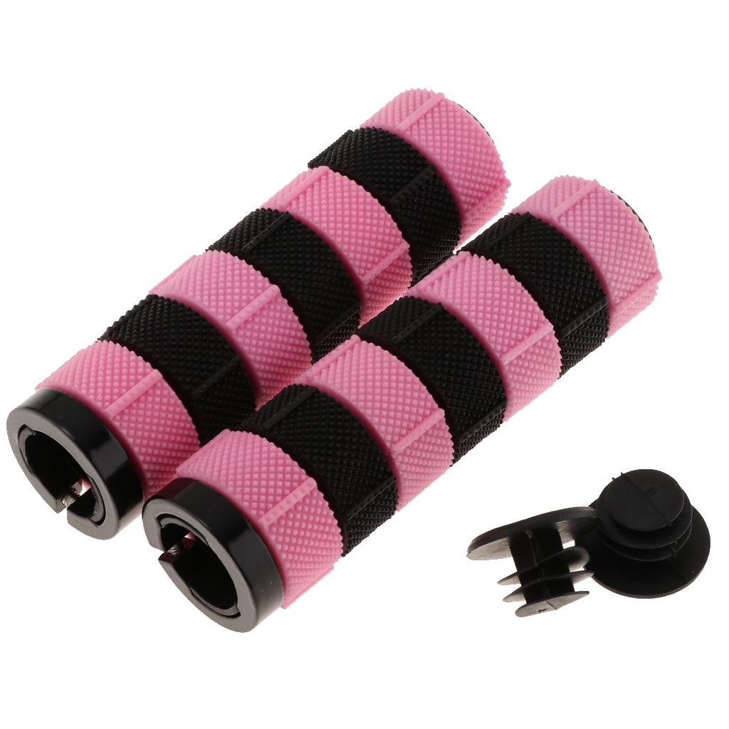 Anti slip MTB Bicycle Bike Handlebar Grips Silicone Gel Cover Pink ...