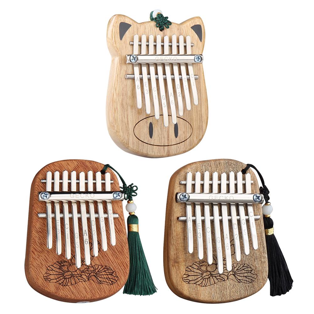 8 Keys Mini Kalimba Wooden Finger Harp Thumb Piano Musical Instrument ...