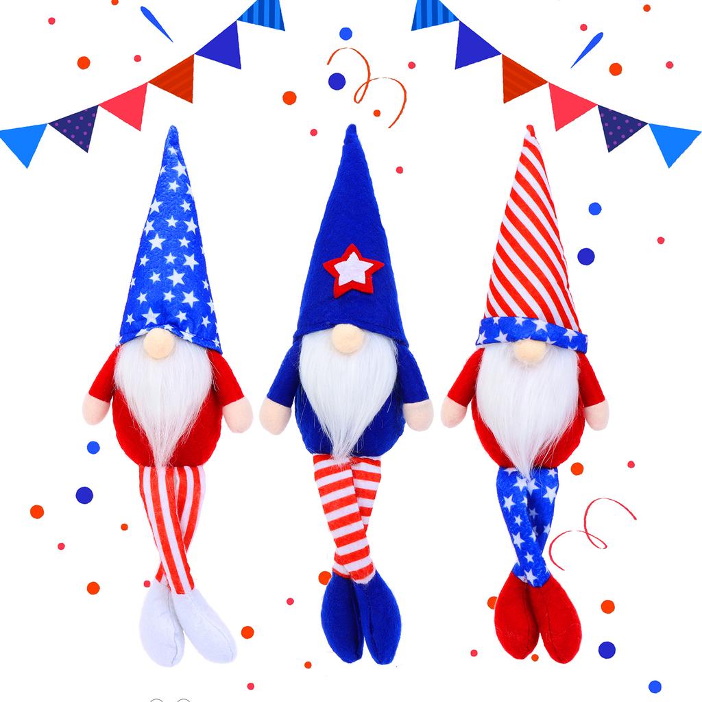 Buy 3PC Independence Day Gnomes July 4th handmade plush dwarf patriotic ...