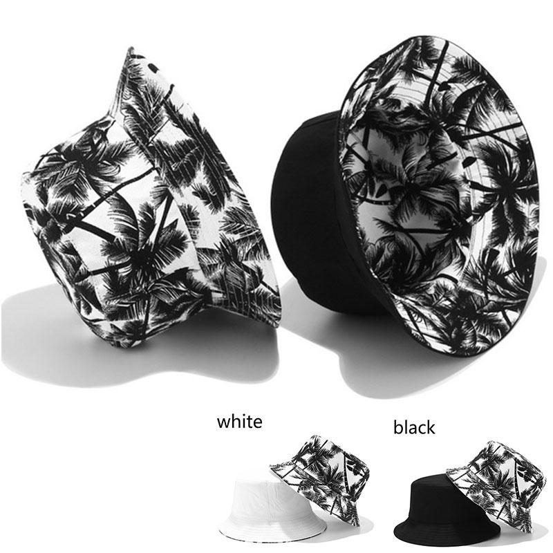 Buy Unisex Basin Cap Double-sided Breathable Coconut Bucket Hat Printed ...