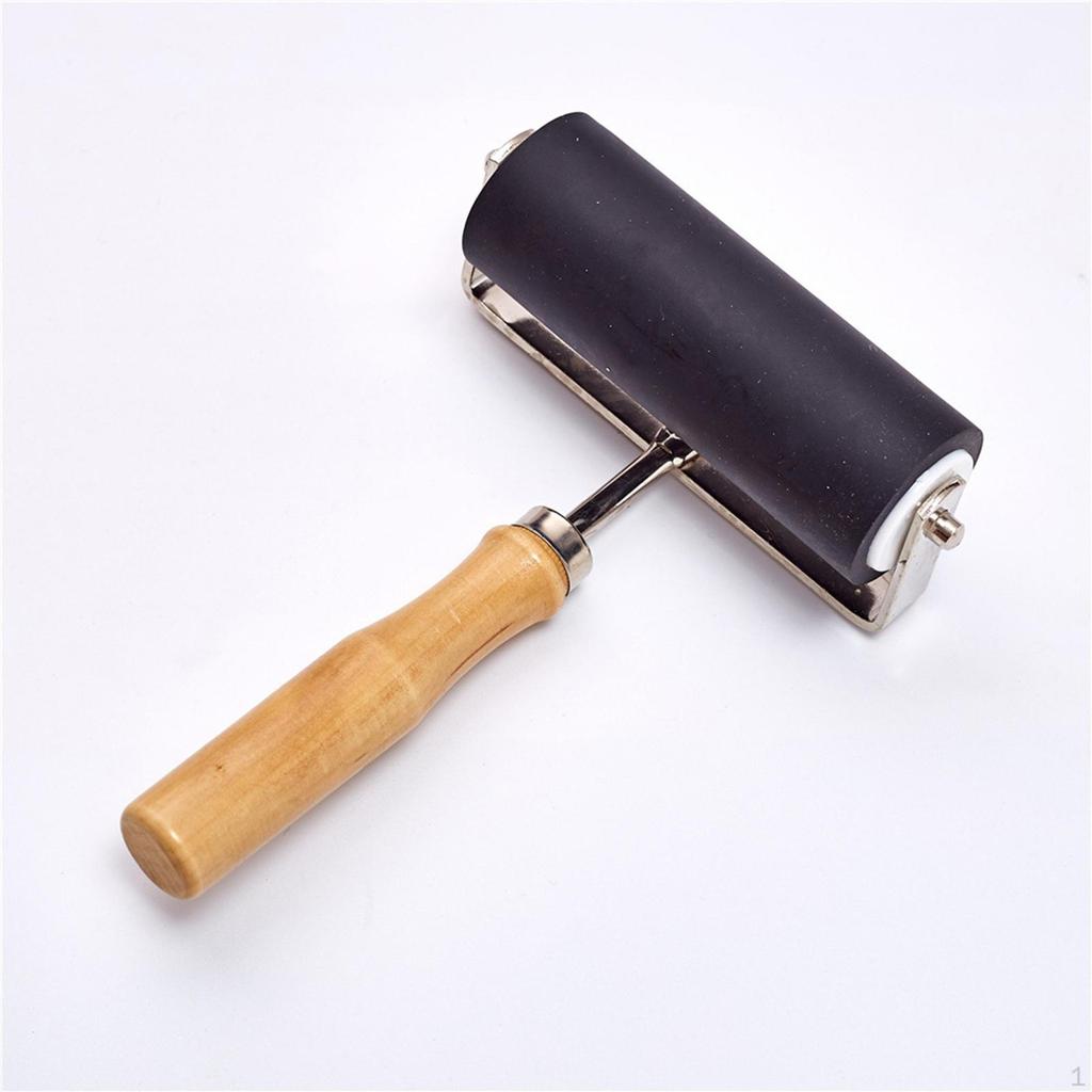 Kjøp Black Rubber Roller Art Craft Tool Applicator DIY Wood Handle ...