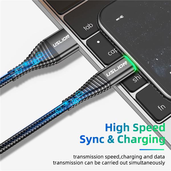 Buy 3.0A Fast Charging Mobile Phone Data Cord With Green Android Data ...