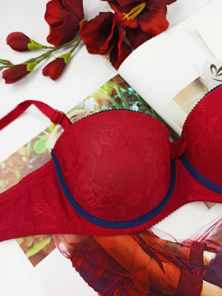 Buy Weiyesi balconette bra with edging 80B burgundy (1377) at affordable prices — free shipping ...