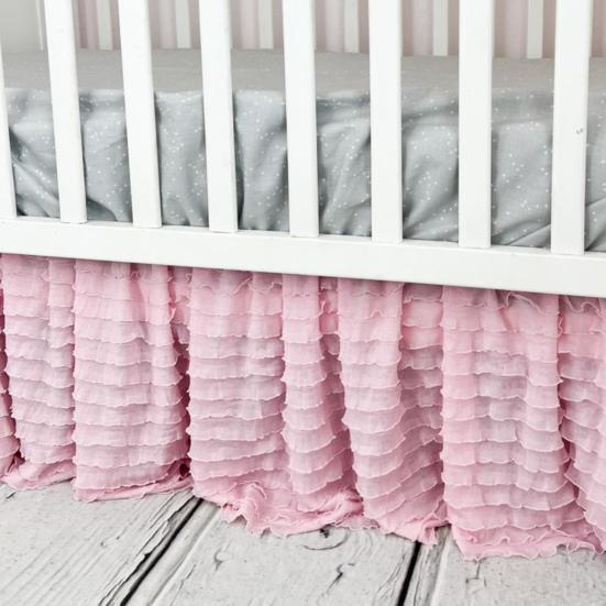 Buy 3Pcs Exquisite Ruffled Crib Skirts Nursery Toddler Bedding Skirt ...
