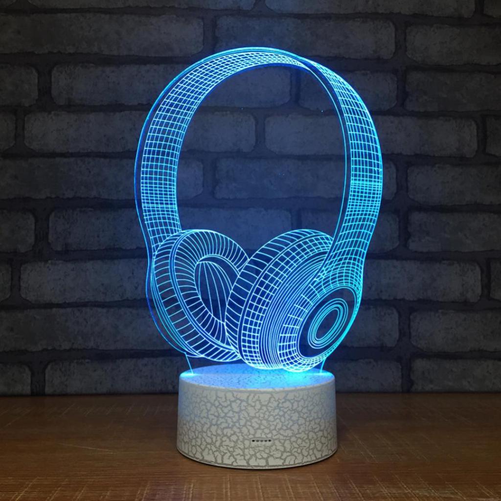 Buy Headphone Remote Control Table Lamp 7-Color USB Night Light Bedroom ...