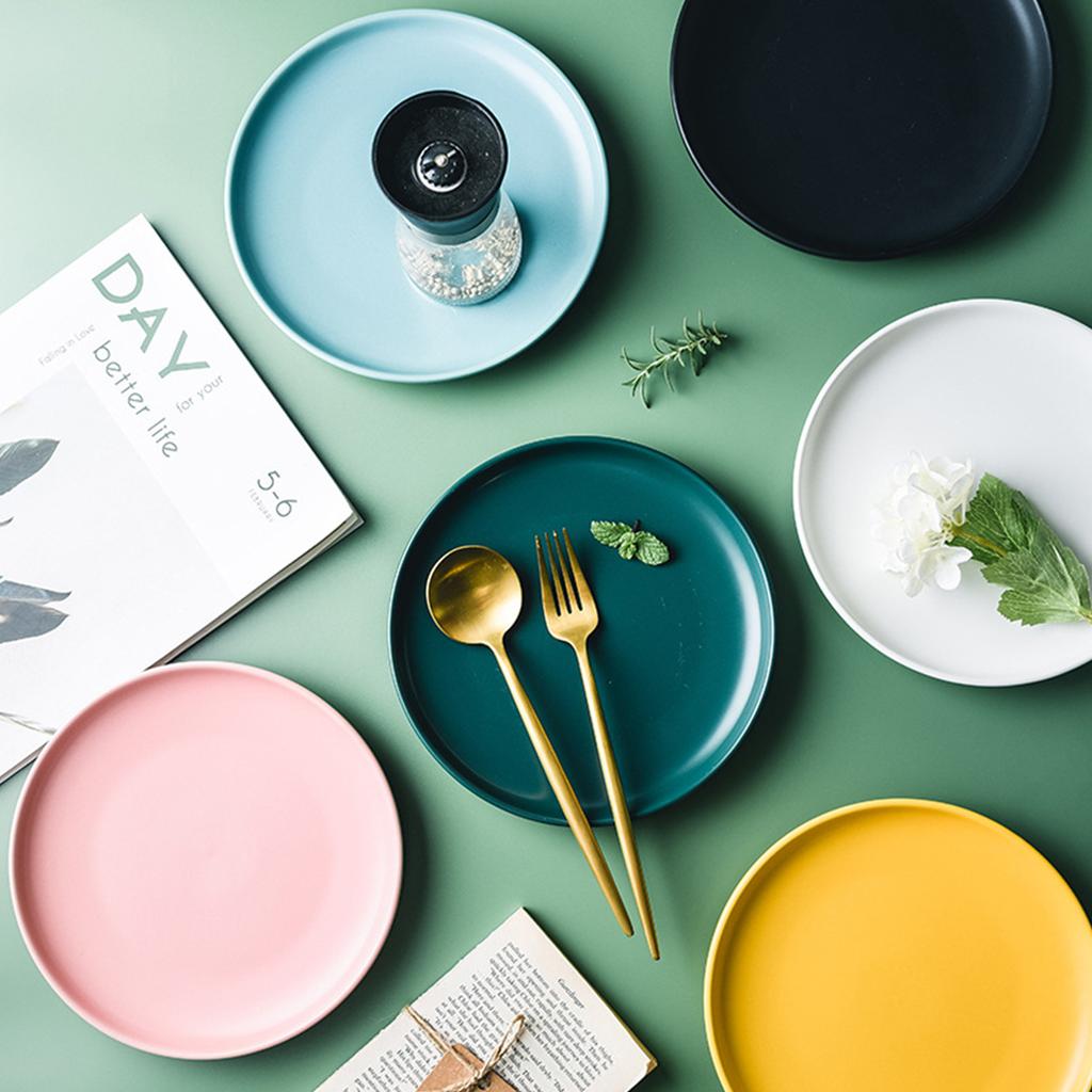 Buy Set of 4 Elegant Matte Round Ceramic Plates Home at affordable ...