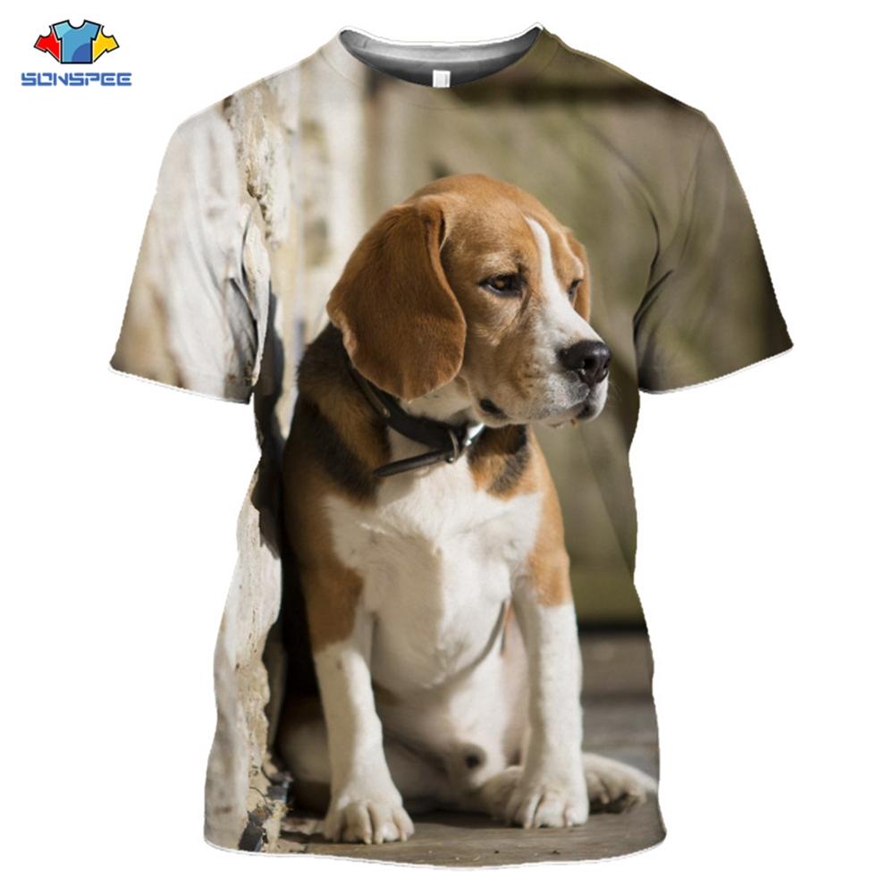 Buy Men Summer Fashion T Shirts Animal Dog Beagle 3D Print Casual Hip ...