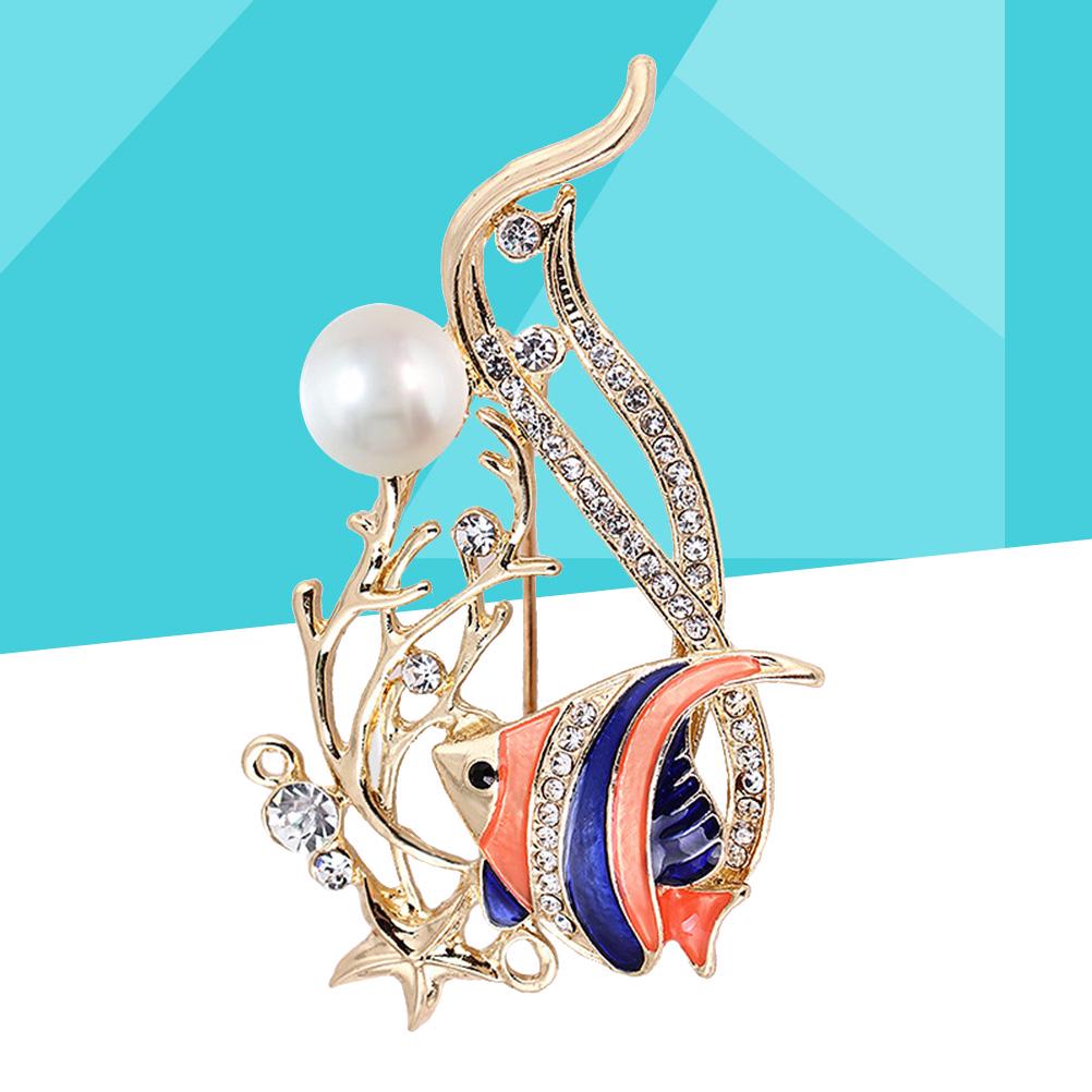 Buy 1pc Elegant Fish Brooches Rhinestones Brooch Pin Women Jewel ...