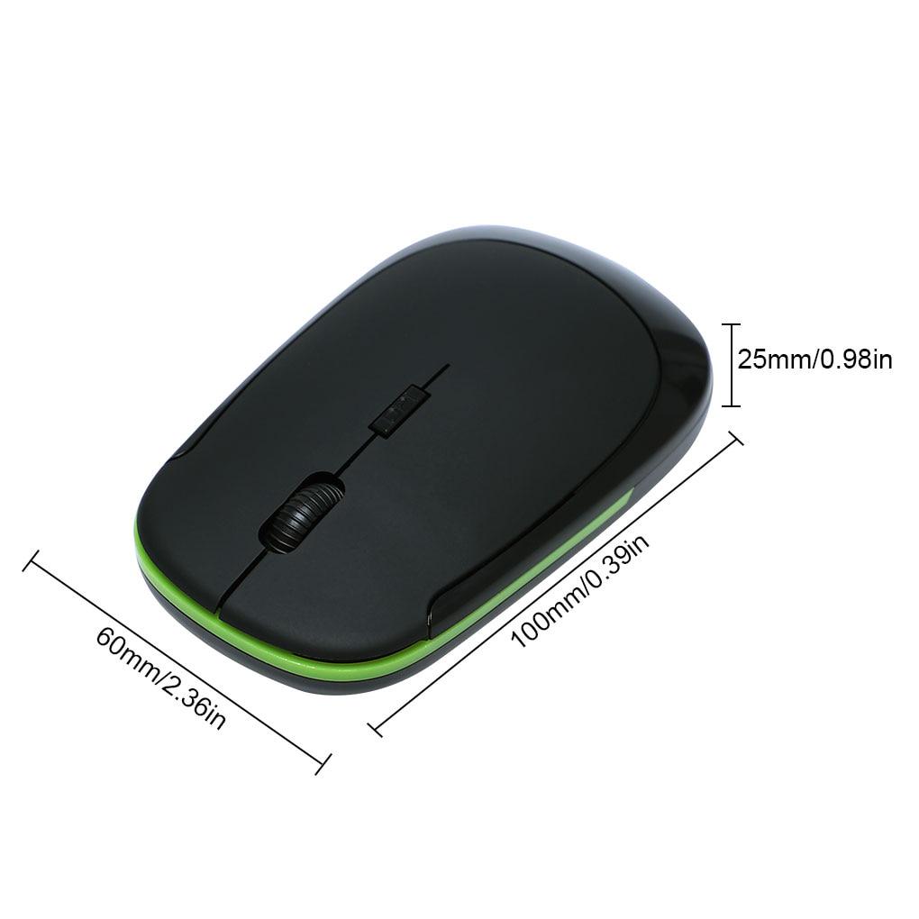 2.4GHz Wireless Mouse Smooth Hand Feeling Ultra Slim Mini USB Receiver ...