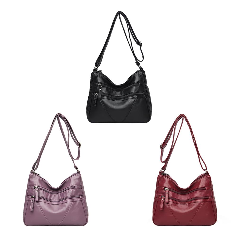 Cheap Daily Mom Crossbody Purse Bags Portable PU Leather Multi-pocket ...