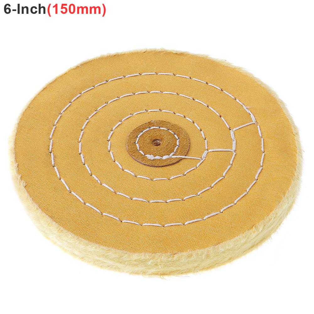 Buy 6 Inch T-shaped Yellow Cotton Cloth Polishing Wheel Flannel Mirror ...