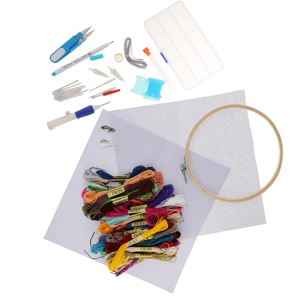 Cross Stitch Embroidery Craft DIY Tools Thread Fabric for Adults uygun ...