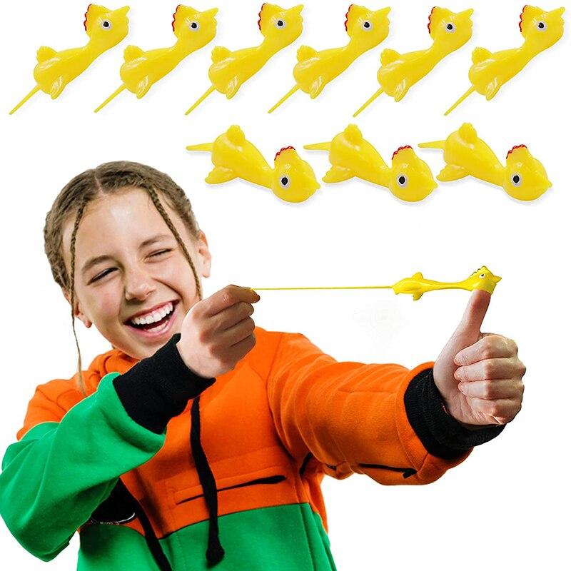 Buy 5Pcs/Set Catapult Chicken TPR Soft Launch Slingshot Chicken ...