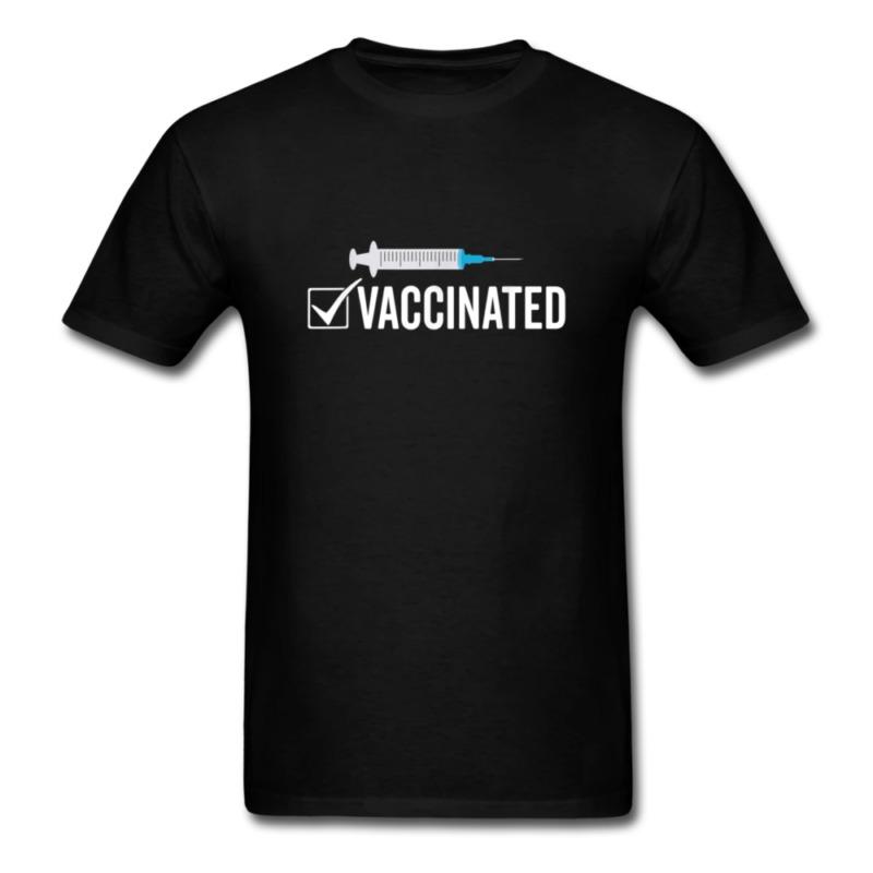 Vaccinated Check Mark Shirt Science Vaccine Pro Vaccination Black Cool ...
