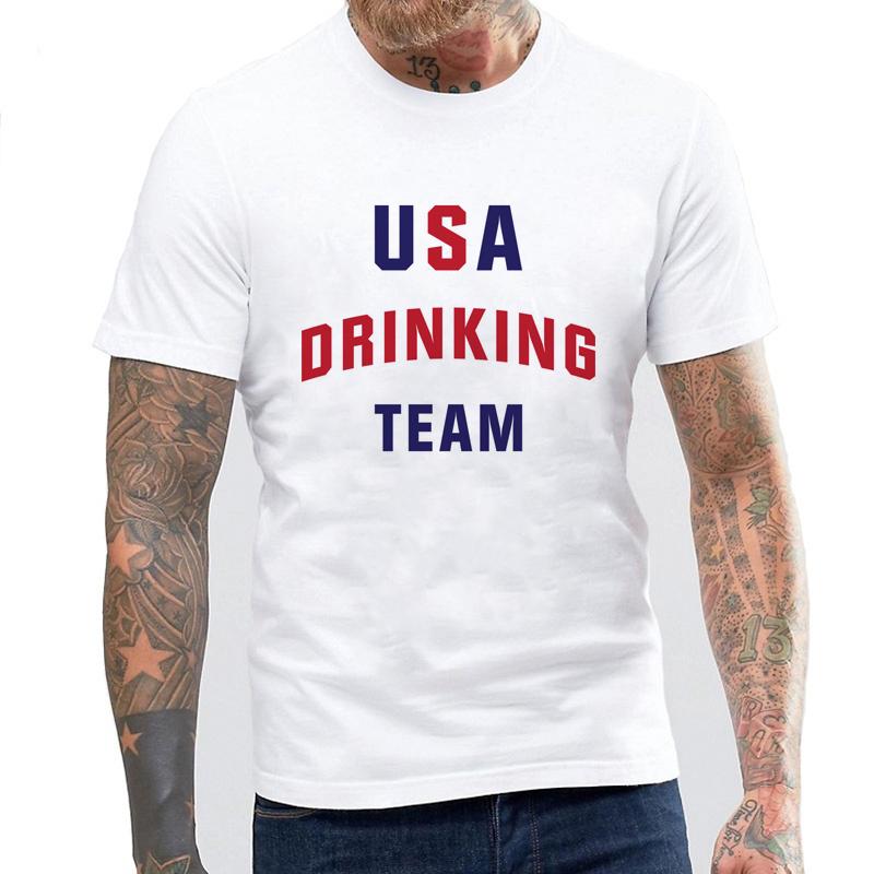 Buy Men White Top Usa Drinking Team T Shirt at affordable prices — free ...