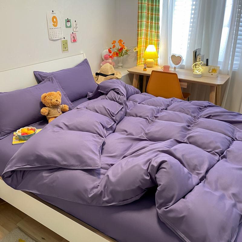 Cheap Solid Bedding Set Soft Flat Sheets Duvet Quilt Cover Pillowcase ...