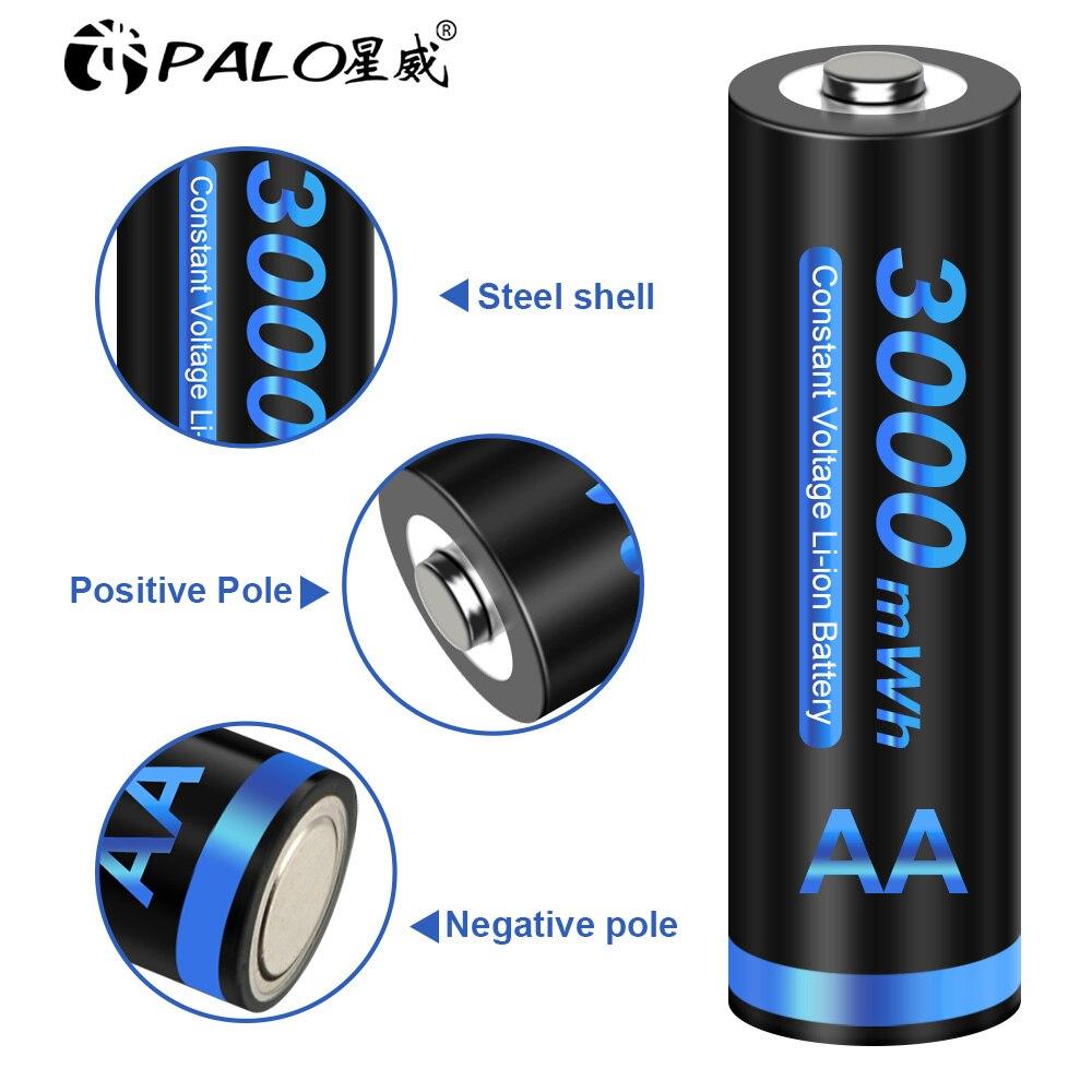 Buy 1.5V AA Lithium Rechargeable Battery 3000mWh 1.5V AA Polymer Li Ion ...