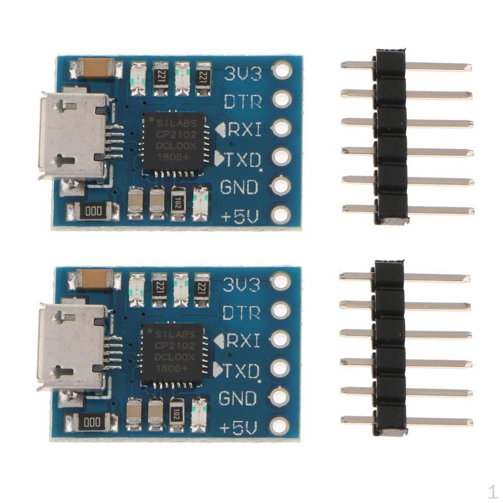 Buy 2pcs CP2102 Module Micro USB2.0 to TTL 6 PIN Serial Port Converter ...