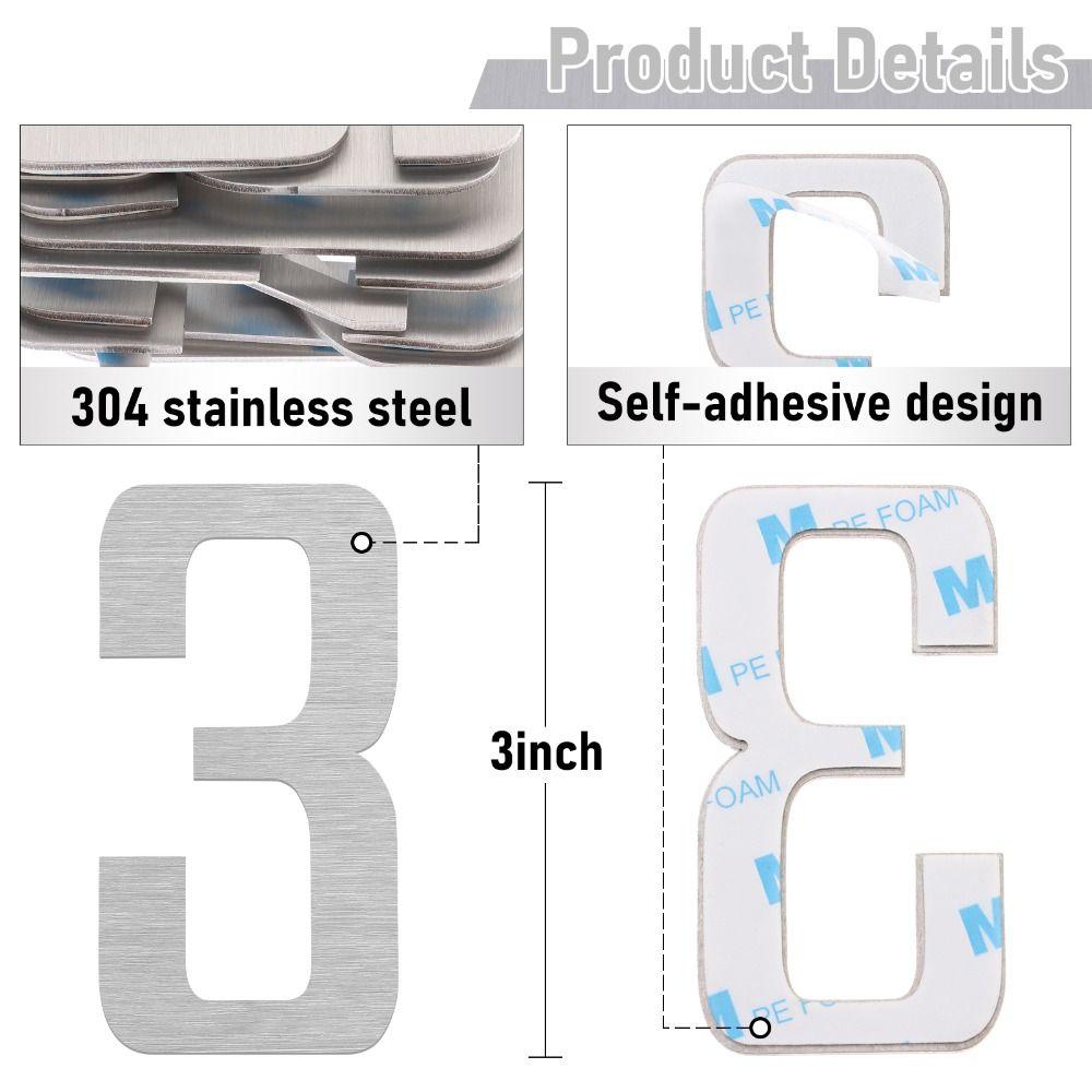 3 Inch Mailbox Number Black Self-Adhesive House Numbers Modern House ...