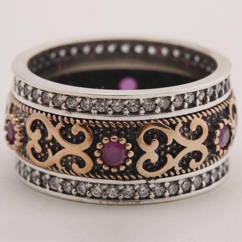 Buy Retro Handmade Indian Jewelry Antique Silver Color Crystal Inlay ...