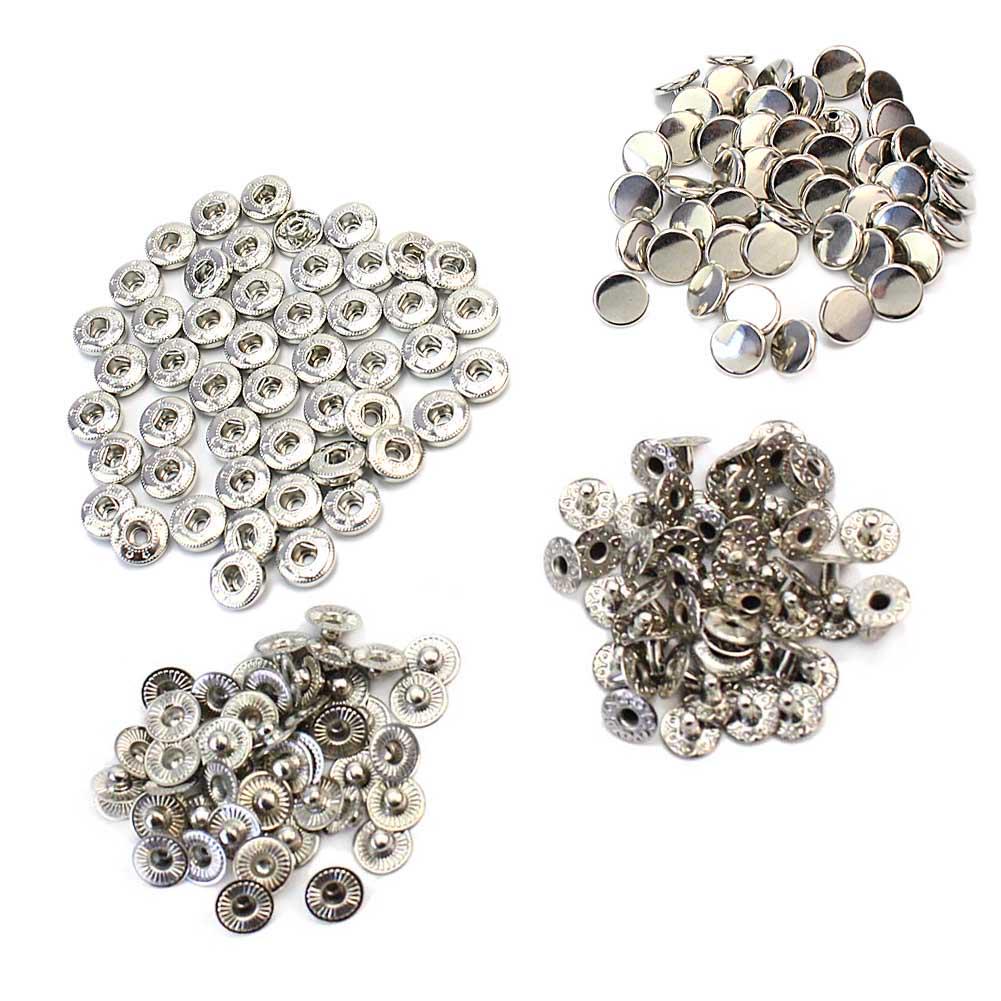 Buy Metal Snap Fasteners Popper Press Stud Buttons DIY for Leather ...