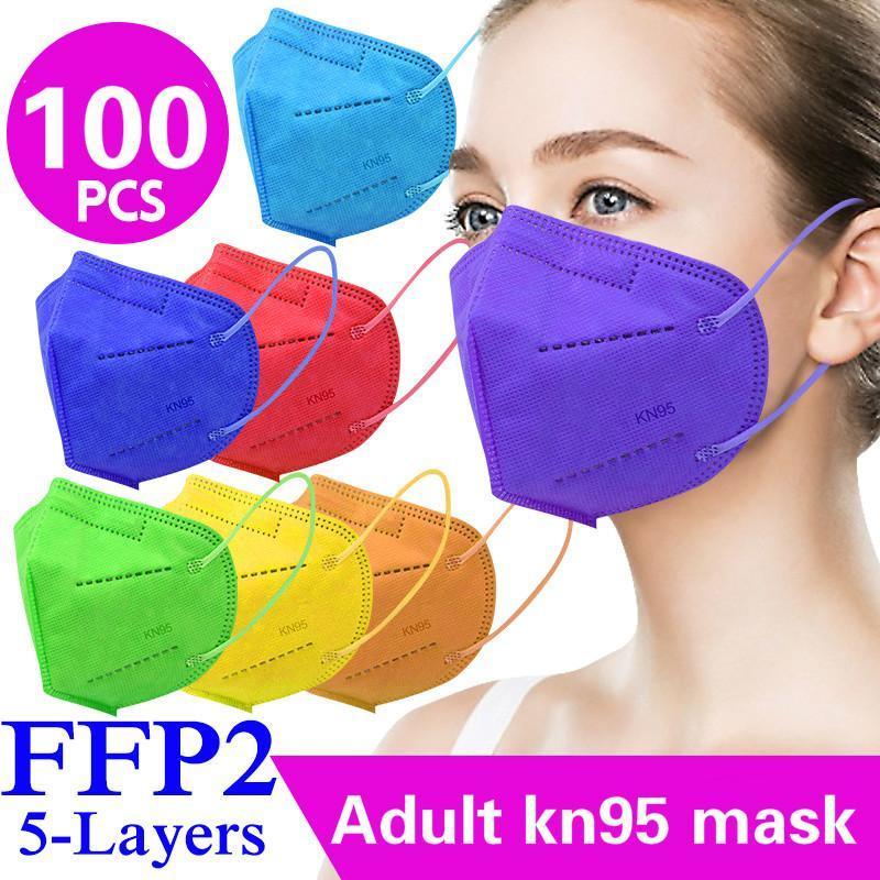 Buy 10-100PCS KN95 Masks FFP2 5 Layers Protection Reusable FFP3 Color ...
