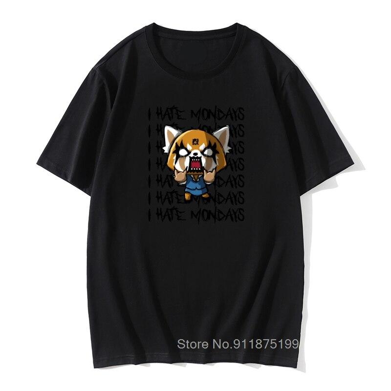 Men Aggretsuko Aggressive Retsuko I Hate Monday T Shirts Premium Cotton ...