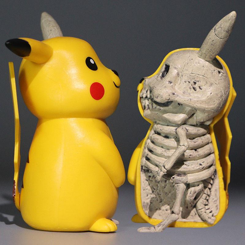 Anime Pikachu Skeleton PVC Dolls Toy Collectible Funny Action Figure ...