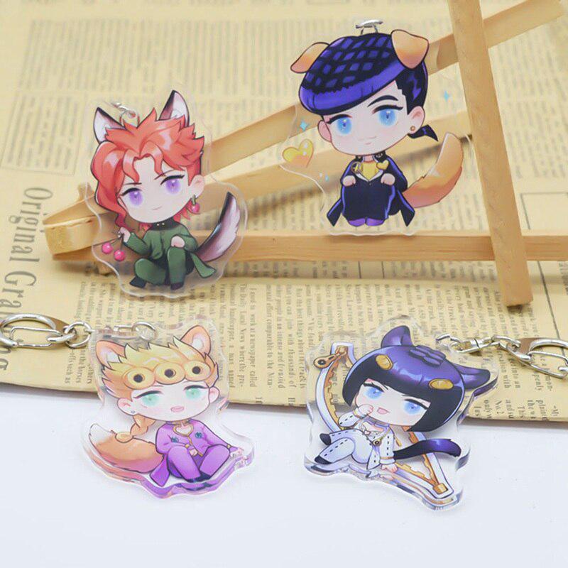 Buy Anime JOJO Bizarre Adventure Keychain Cartoon Figure Acrylic ...