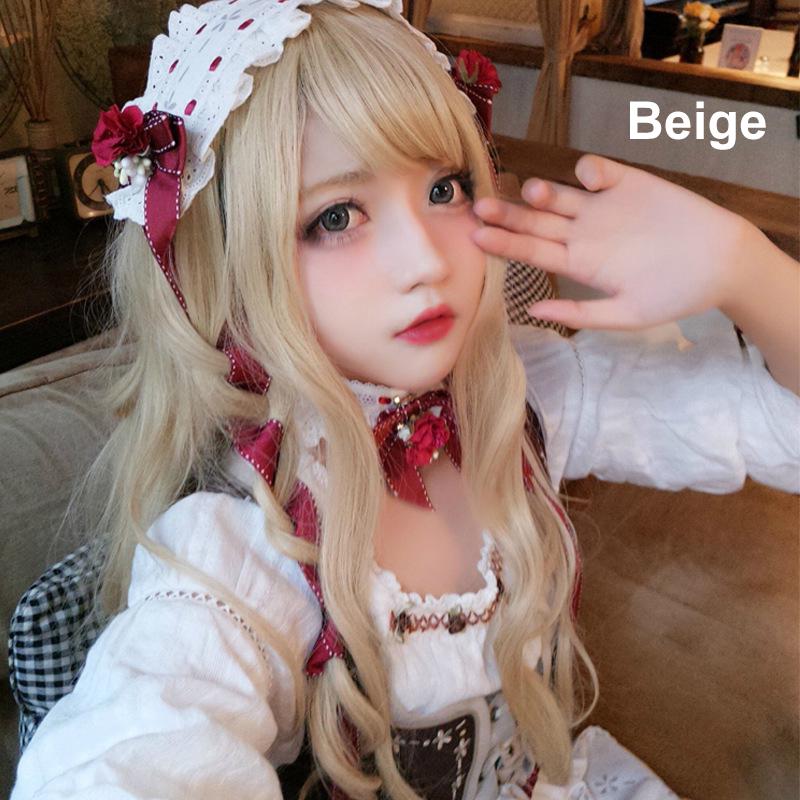 Moda Kore Tarzı Cosplay Air Bangs Uzun Bukleler Kadın Saç Peruk uygun ...