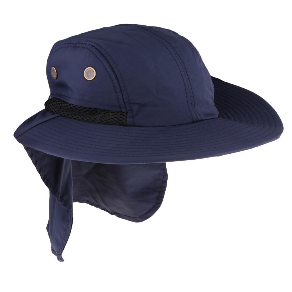 Buy 360degree Outdoor Jungle Hat Shawl Neck Sun Protection Face Blue at ...