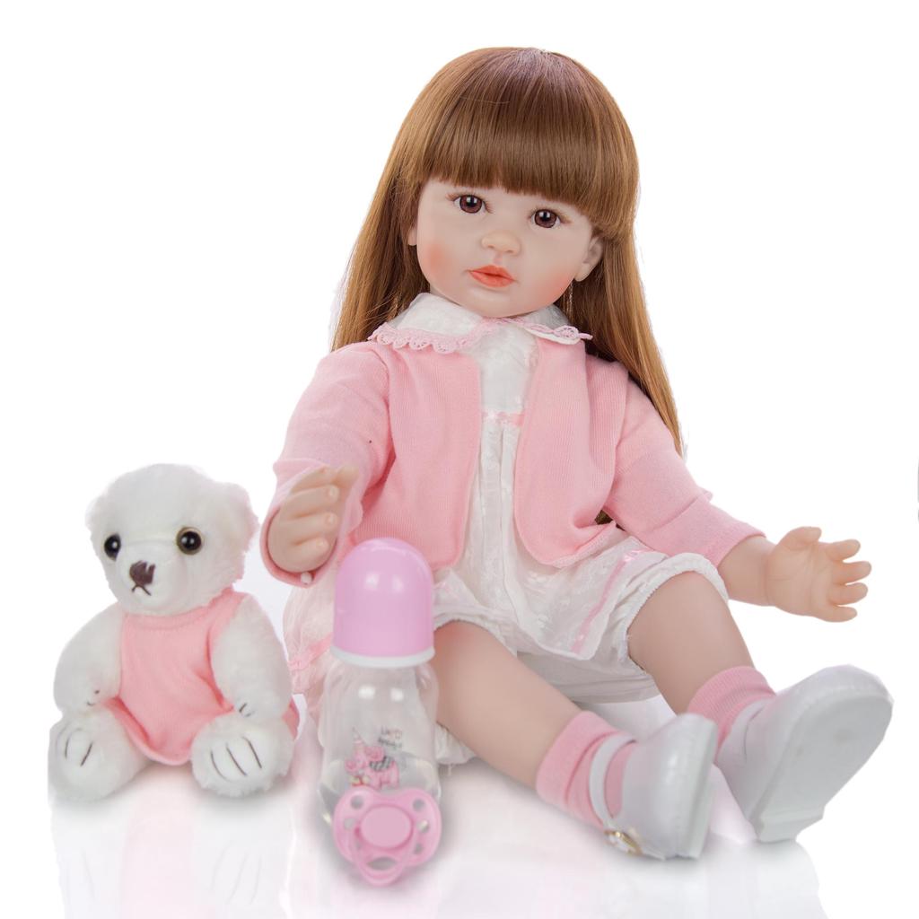 Buy KEIUMI Baby Dolls Reborn Realistic 60 cm New Handmade Soft Vinyl Cloth Body Princess Long ...