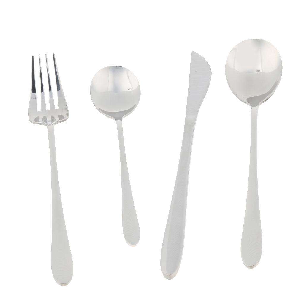 Buy Compact Kitchen Tableware Utensils Spoons Fork TableKnife Silver at ...