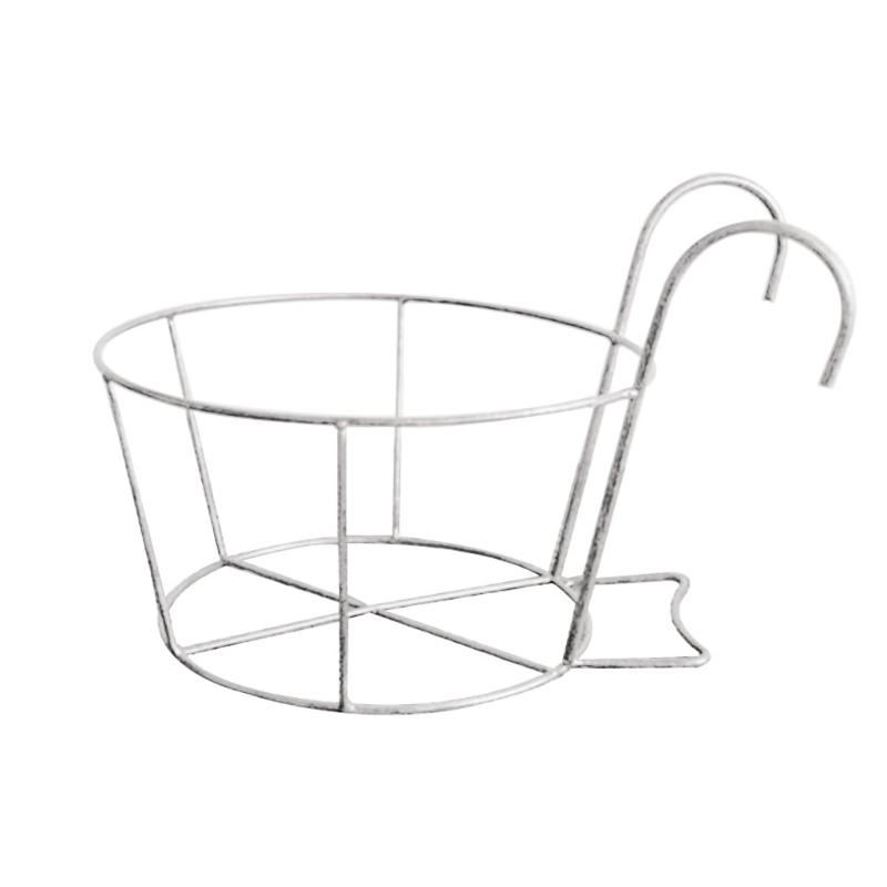 Balcony Hanging Plant Racks Round Flower Pot Rack Fence Window Iron ...