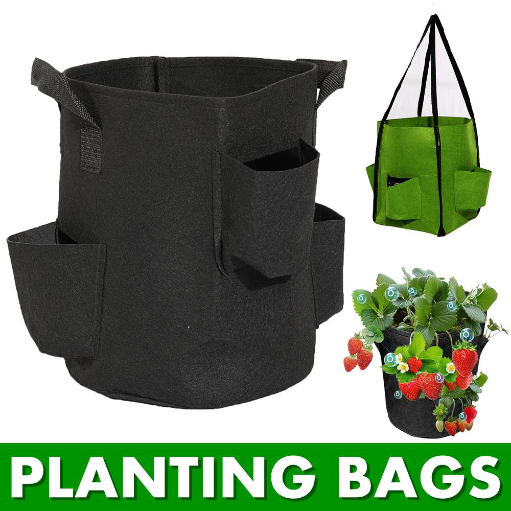 5 Gallon Planting Pouch Strawberry Planting Bags Fabric Pots Premium ...