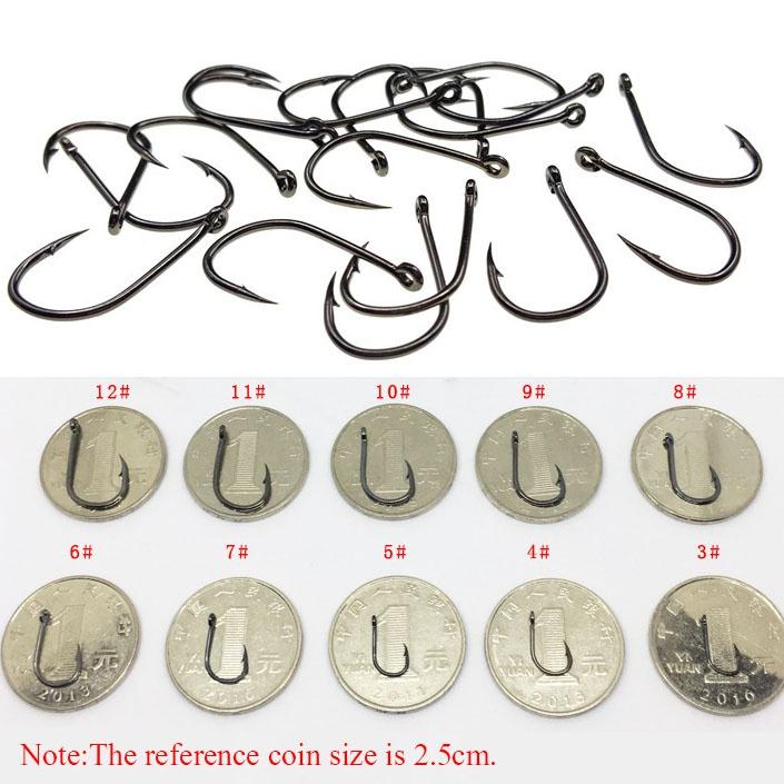 💰Kjøp 1600pcs/box High Carbon Steel ISEAMA Hook With Ring Carp Fish ...