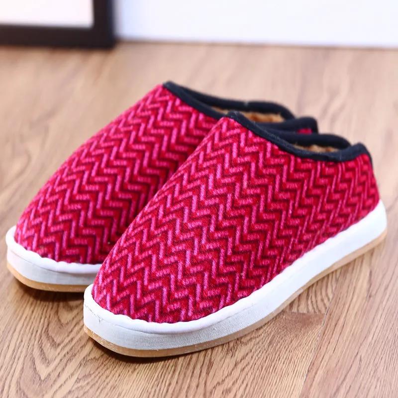 Buy Handmade Beef Tendon Bottom Ladies Cotton Slippers Home Warm Shoes ...