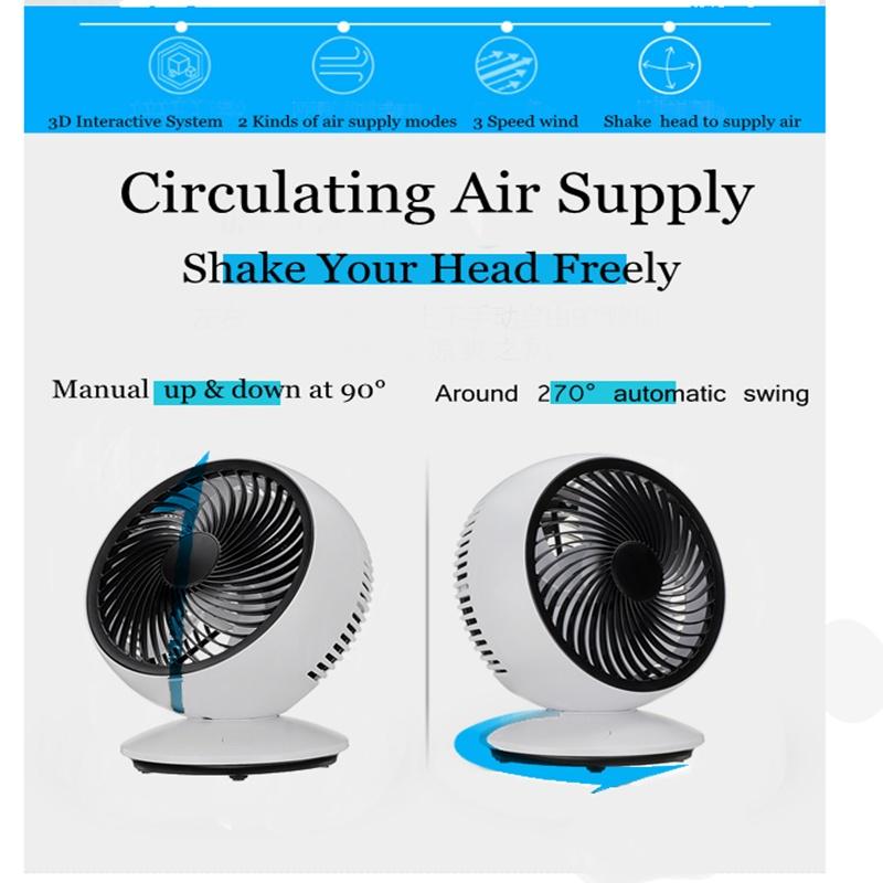 Buy AUGIENB Portable USB Charging Noiseless Desktop Electric Fan ...