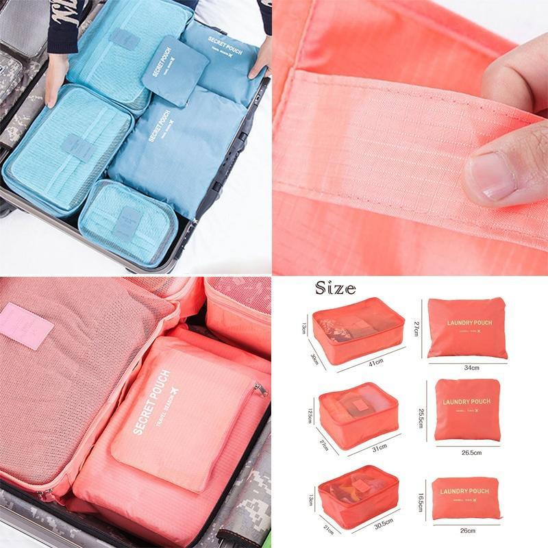 Traveling bag 6pcs clothes blanket closet sweater organizer bag pouch ...