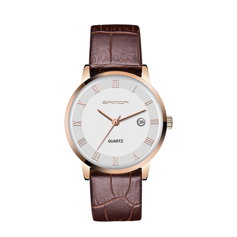 Buy SANDA 7mm Super Slim Men's Watches Leather Business Leisure ...