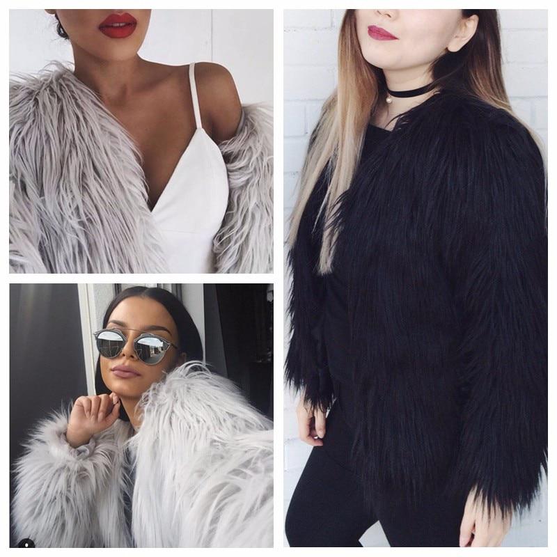 Women Plus Size Furry Coat Fashion Artificial Furs Coat Warm Casual ...