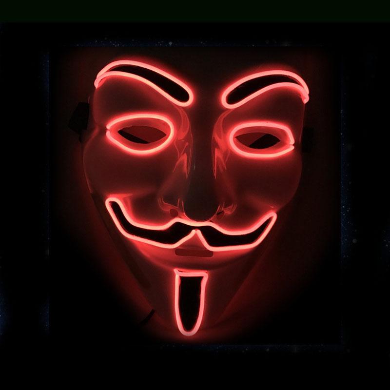 Buy LED Luminous Flashing Face Mask Party Light Up Dance Halloween ...
