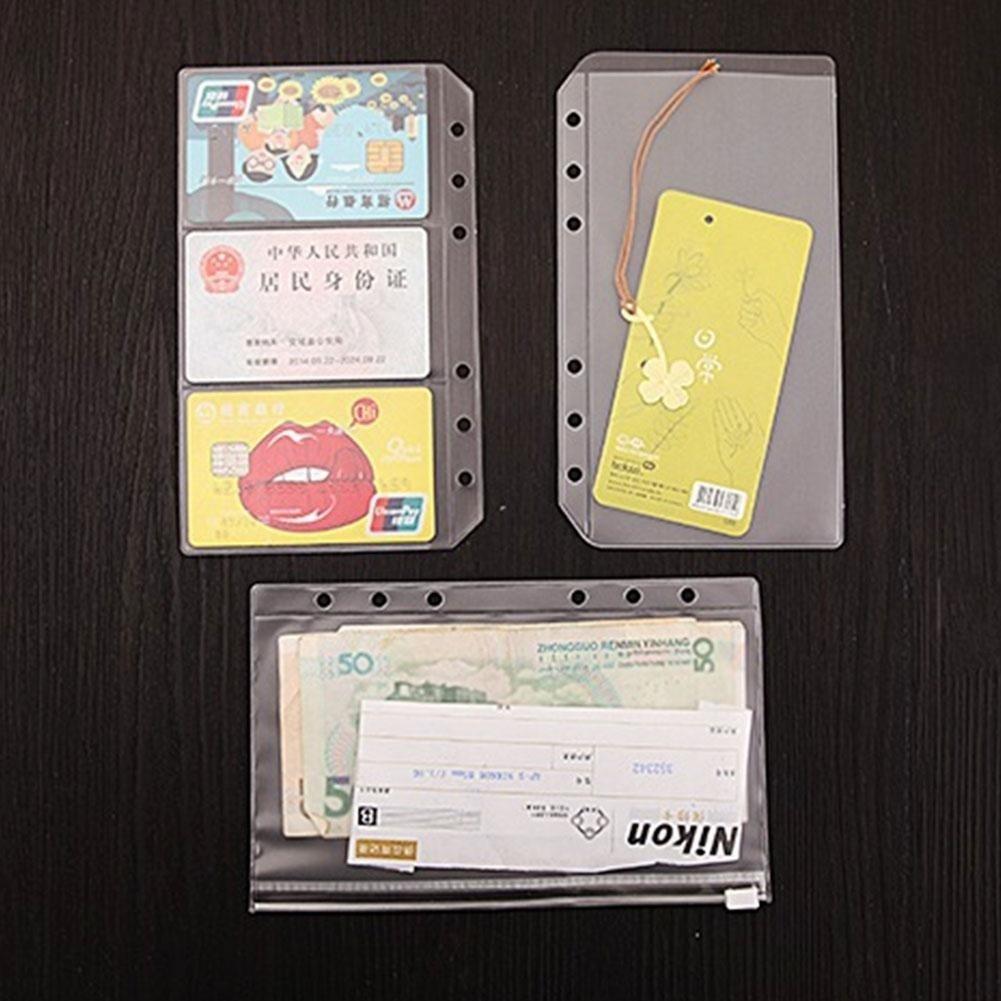 1pc Pvc Pouch Receipts Card Holder Zipper Pouch A4 A5 A6 B5 For Filofax ...