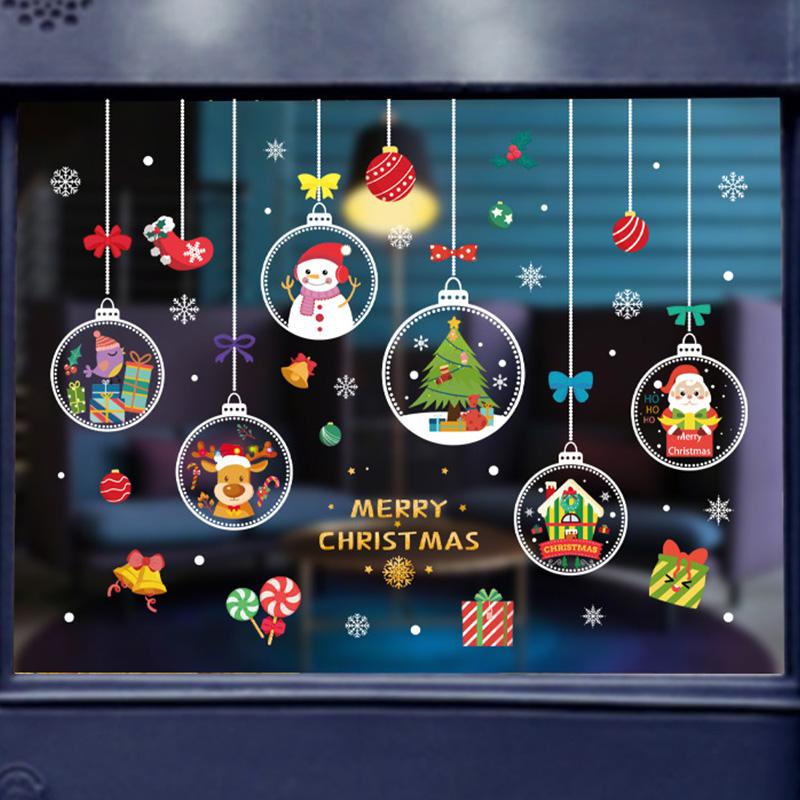 1PC Snowman DIY Decal Window Showcase Christmas Santa Clause Stickers ...