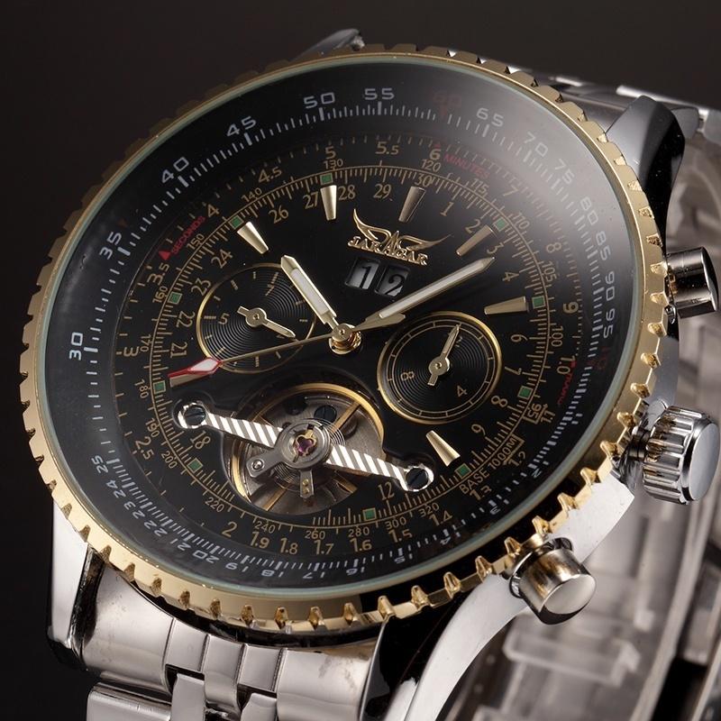 Steampunk Skeleton Stainless Steel Jaragar Automatic Mechanical Men's ...